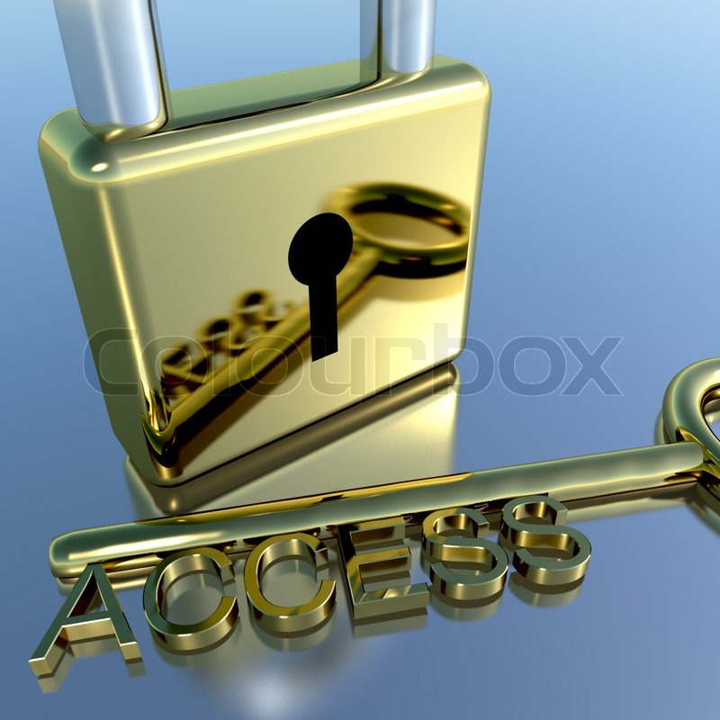 Padlock With Access Key Showing Stock Image Colourbox