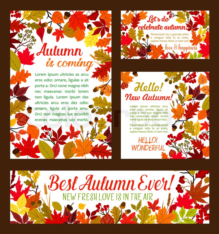 Autumn is coming posters or banners ... | Stock vector | Colourbox