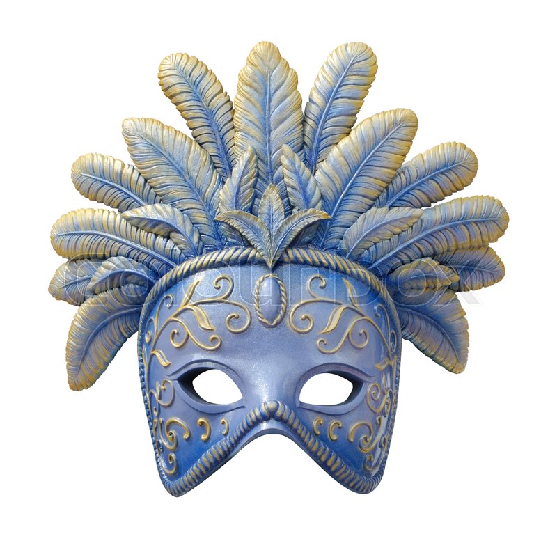 Blue carnival mask with feathers ... | Stock image | Colourbox