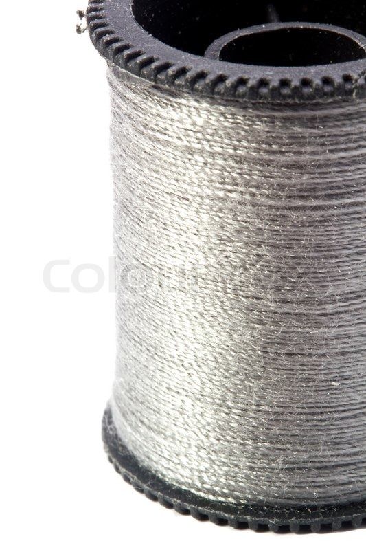 Close-up photograph of silver thread ... | Stock image | Colourbox