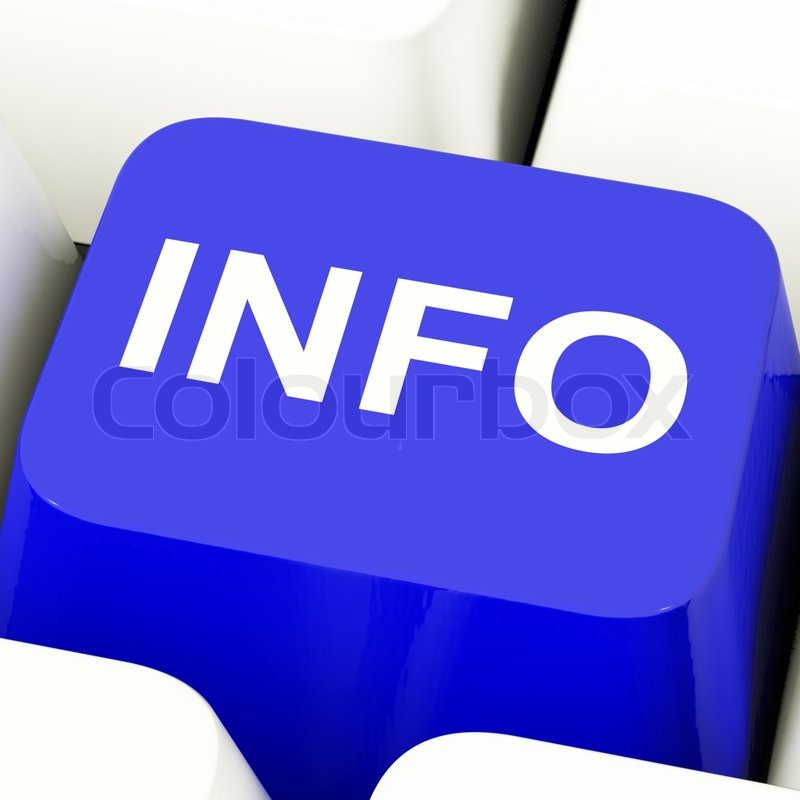 Info Computer Key In Blue Showing Information And Support | Stock Photo ...