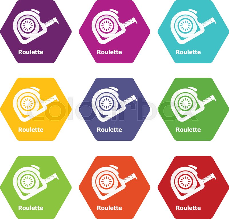 Roulette icons 9 set coloful isolated ... | Stock vector | Colourbox