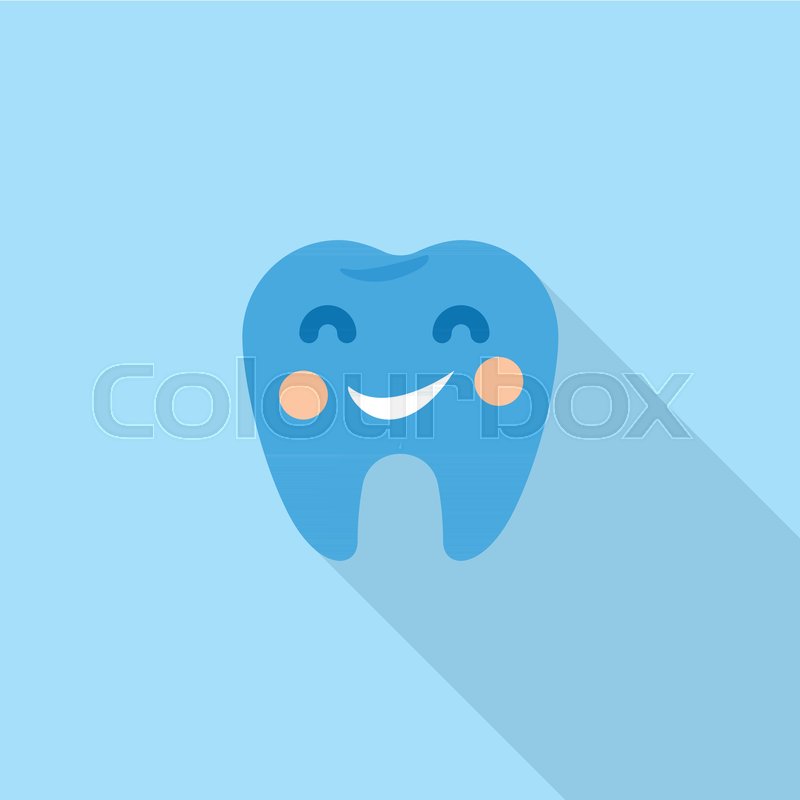 Smiley tooth logo icon. Flat ... | Stock vector | Colourbox