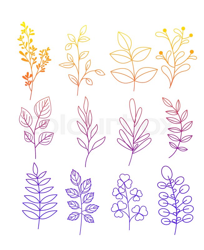 Simple Colored Flower Doodles
