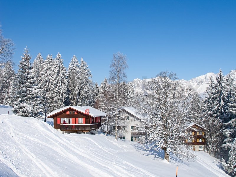 Winter in the swiss alps, Switzerland | Stock Photo | Colourbox