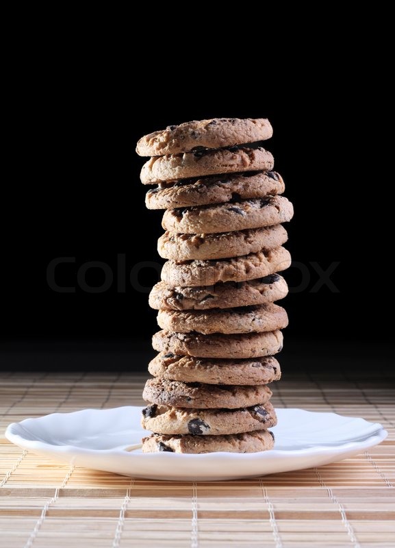 Pile of cookies on the plate at the ... | Stock image | Colourbox