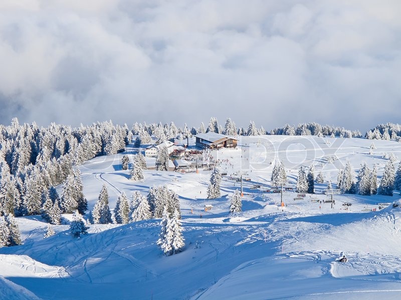 Vinter i de schweiziske alper , Schweiz | Stock foto | Colourbox