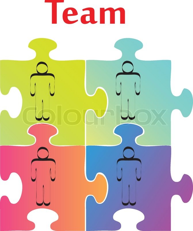 Vector von vier Puzzleteile zum Thema ... | Stock-Vektor | Colourbox