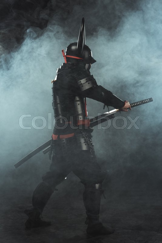 Side view of samurai taking out his ... | Stock image | Colourbox