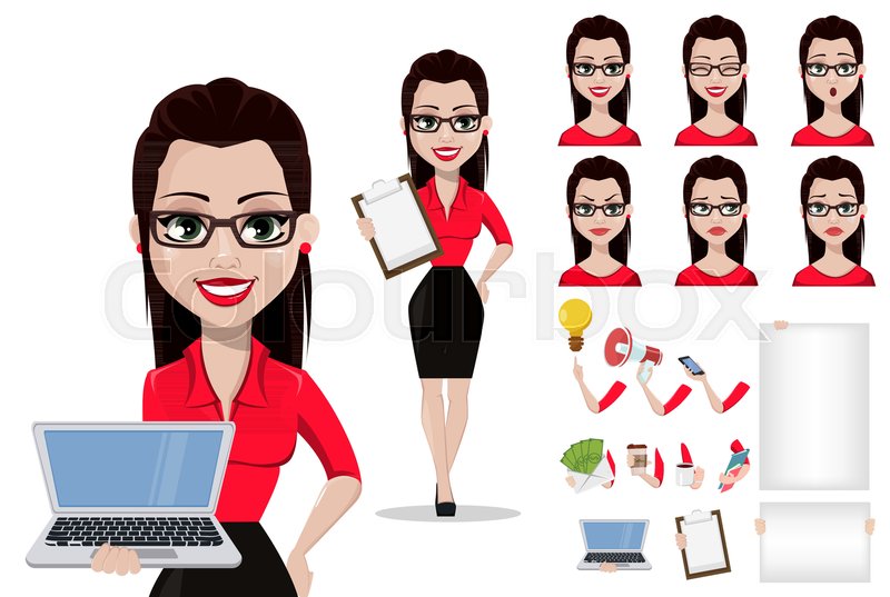 Sexy secretary, cartoon character ... | Stock vector | Colourbox