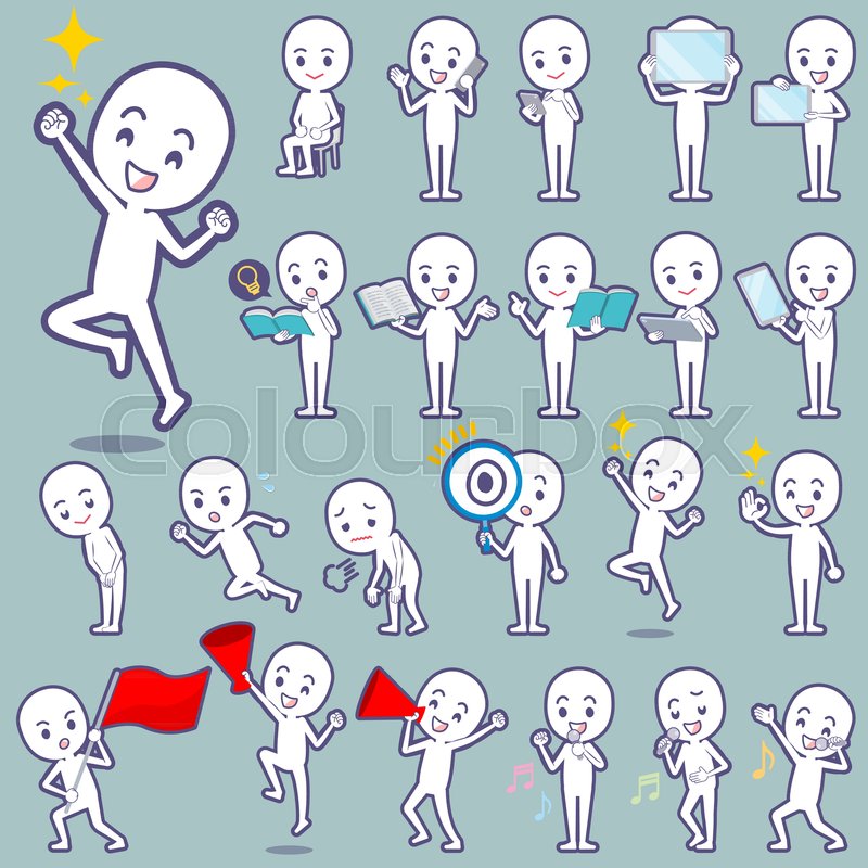 Set of various poses of Stick figure 2 | Stock vector | Colourbox