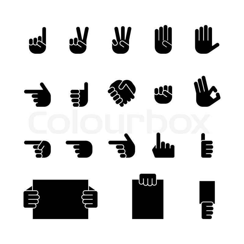 Human hand icon set | Stock vector | Colourbox
