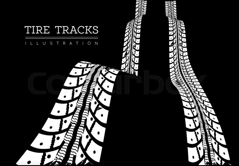 Tire tracks. Vector illustration on ... | Stock vector | Colourbox