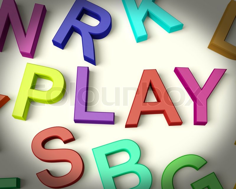 Play Written In Plastic Kids Letters | Stock image | Colourbox