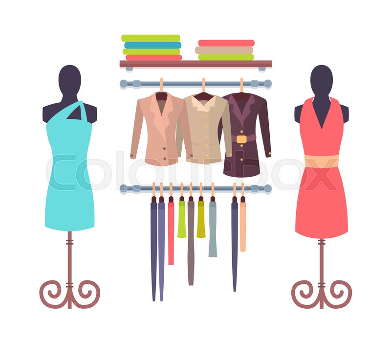 Shop window in store for women with ... | Stock vector | Colourbox