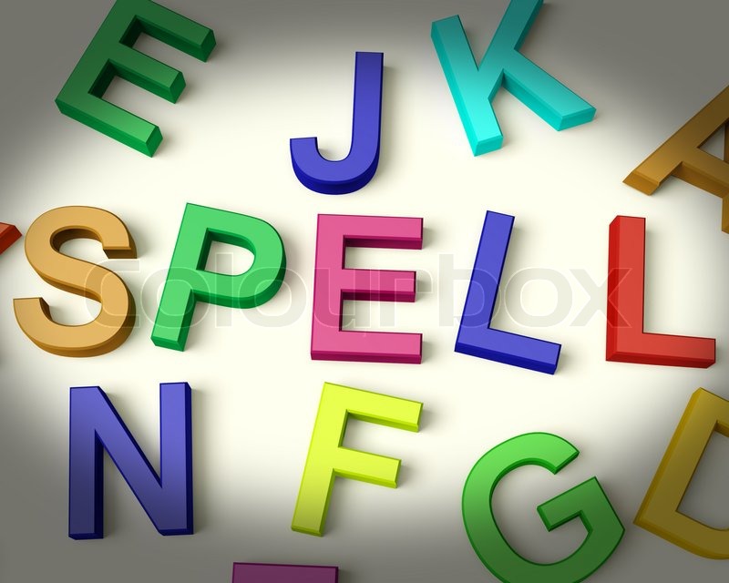 Spell Written In Plastic Kids Letters | Stock image | Colourbox