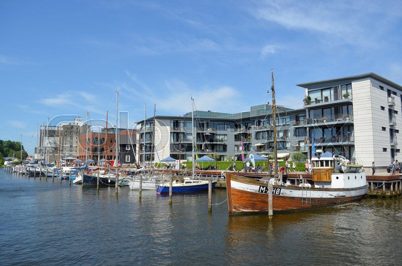 Summer day at the harbour in Odense in ... | Stock image | Colourbox