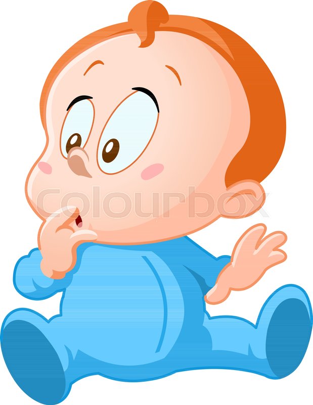 Wondering and thinking baby | Stock vector | Colourbox