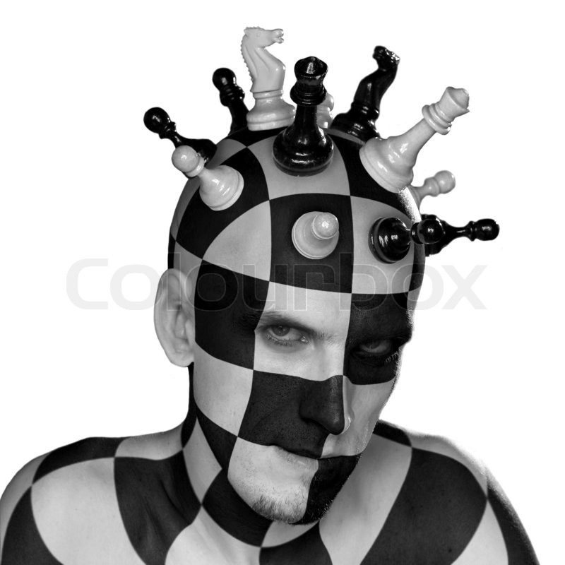 Young male with chess king head | Stock image | Colourbox