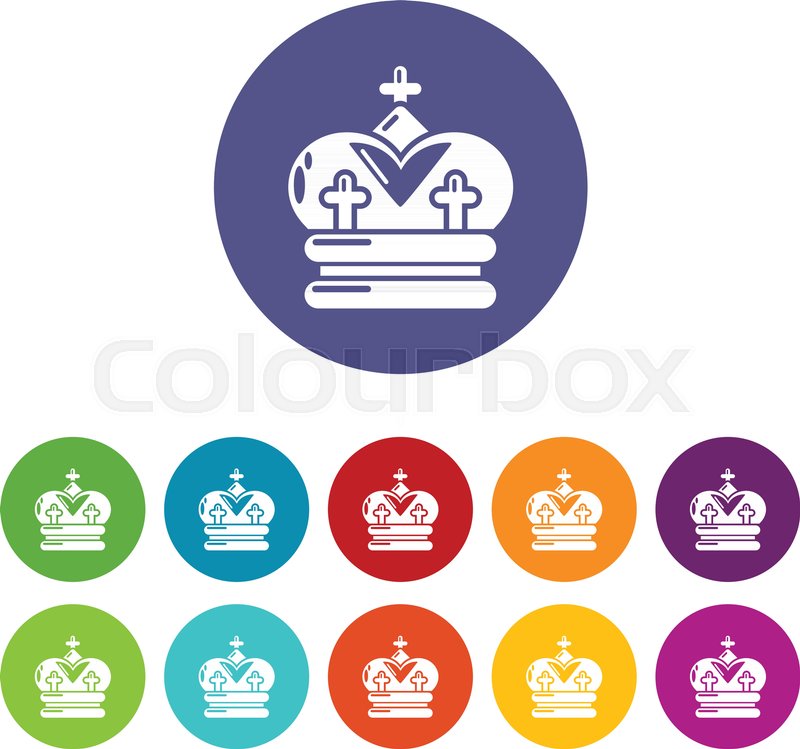 Crown icons color set vector for any ... | Stock vector | Colourbox