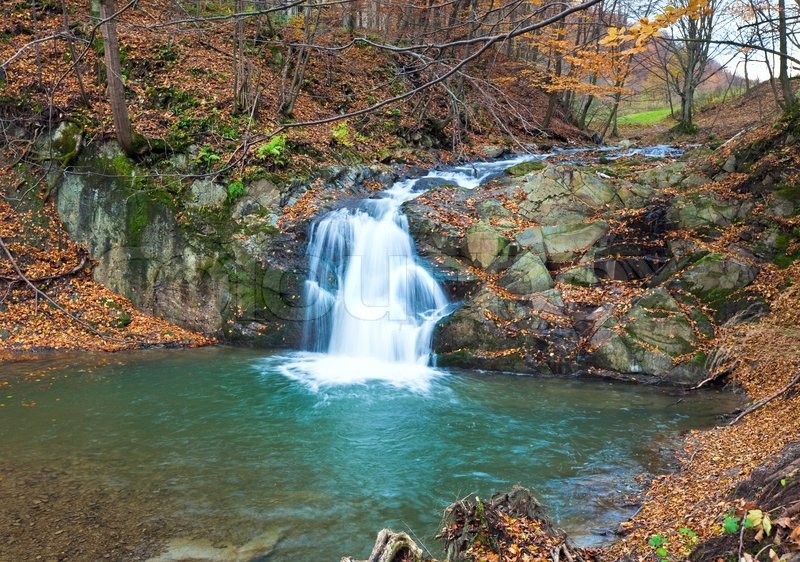 Waterfalls on Rocky Stream, Running ... | Stock image | Colourbox