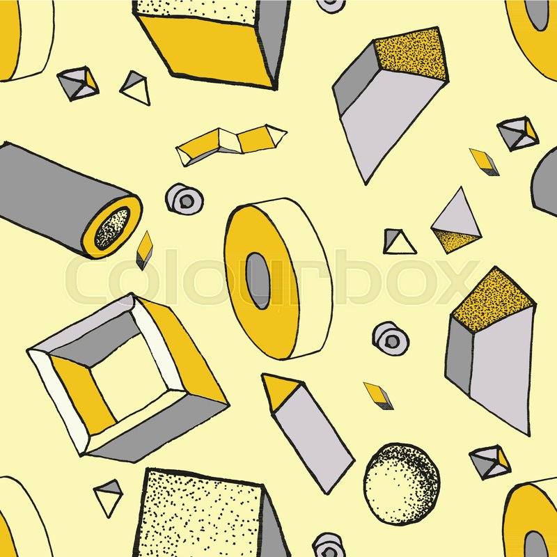 Seamless geometric pattern with 3d ... | Stock vector | Colourbox