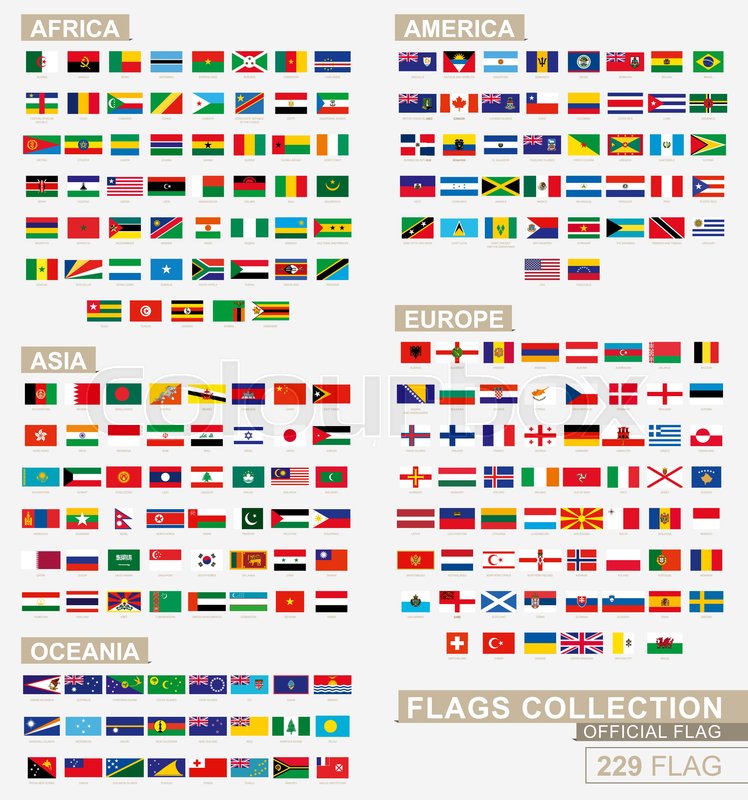 Flag of the world, big collection ... | Stock vector | Colourbox