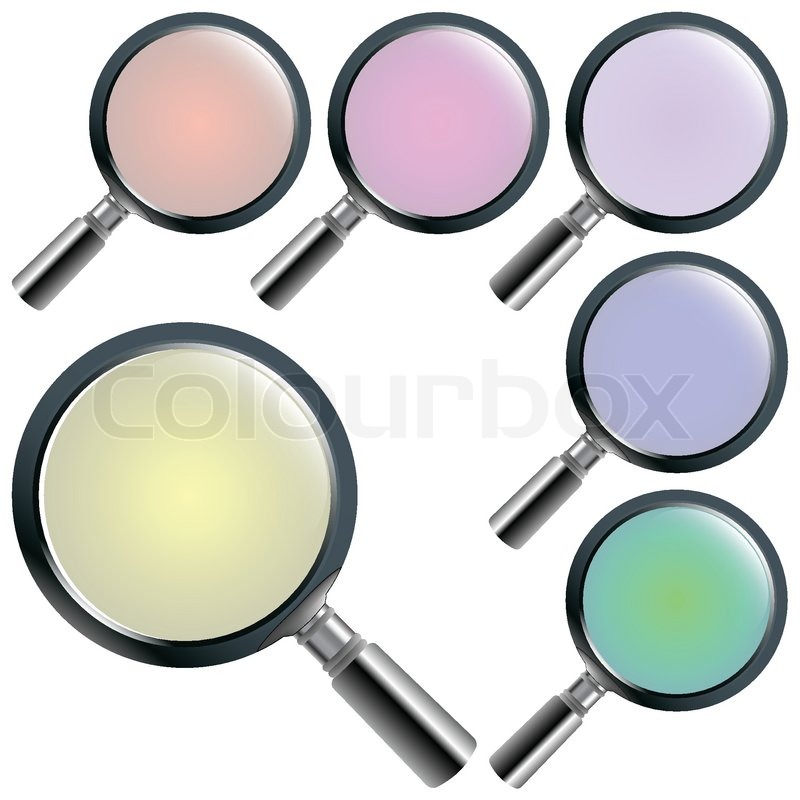 Lupen vor weißem Hintergrund, ... | Stock-Vektor | Colourbox