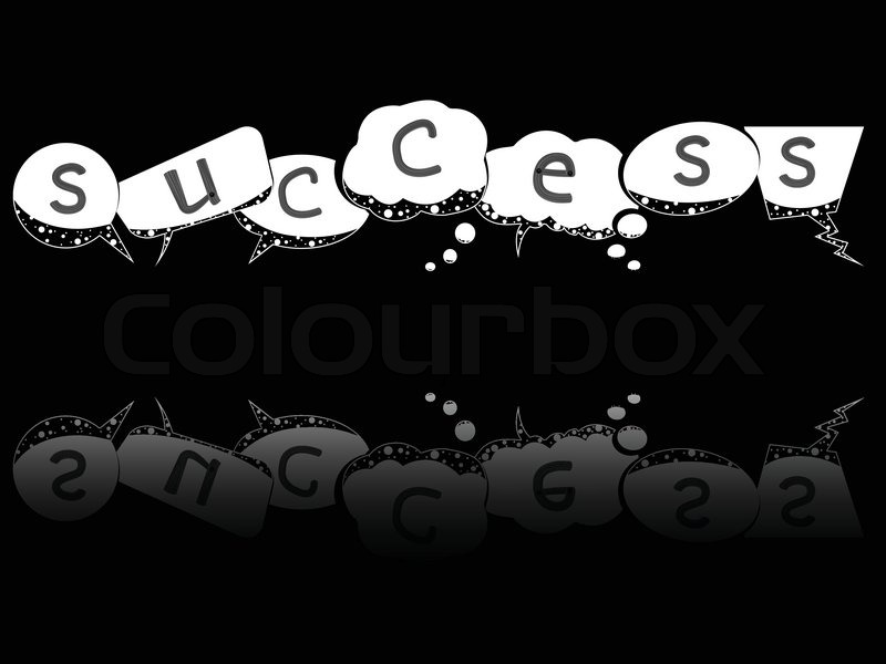 Speech success bubbles against black ... | Stock vector | Colourbox