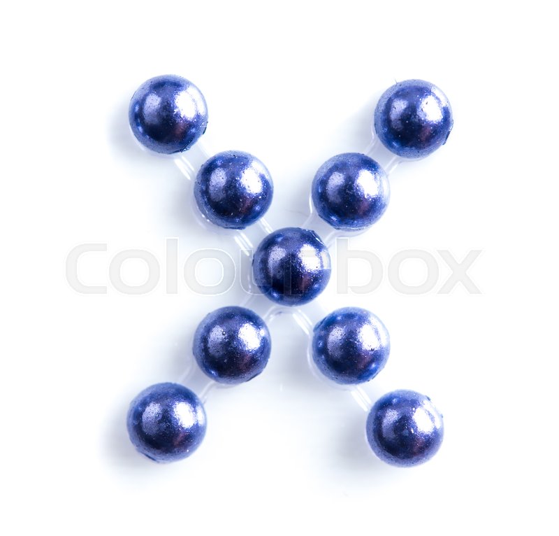 Blue beads font letter of english ... | Stock image | Colourbox