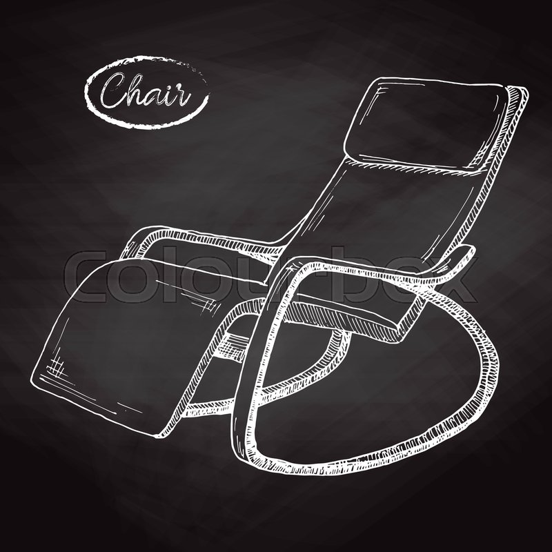 Rocking chair. Sketch a comfortable ... | Stock vector | Colourbox