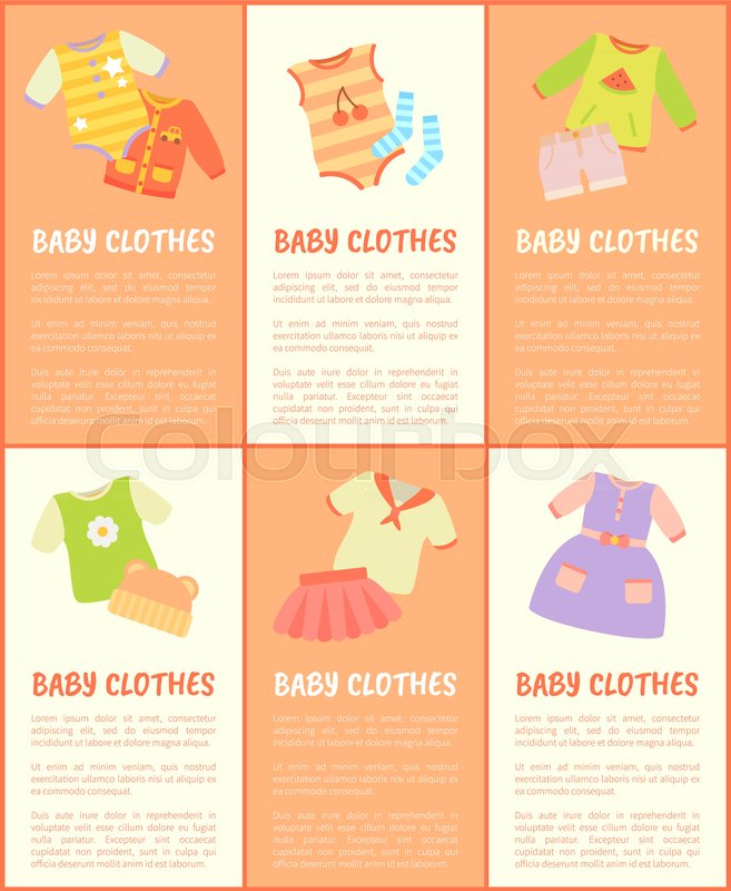 Baby clothes collection text, baby ... | Stock vector | Colourbox
