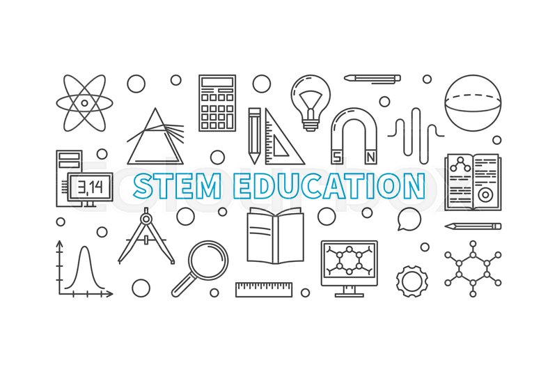 STEM Education vector horizontal ... | Stock vector | Colourbox