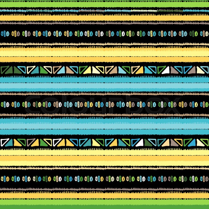 Handmade colored stripes bright tribal ... | Stock vector | Colourbox