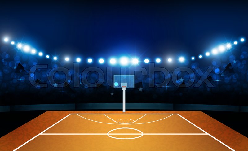 Basketball arena field with bright ... | Stock vector | Colourbox
