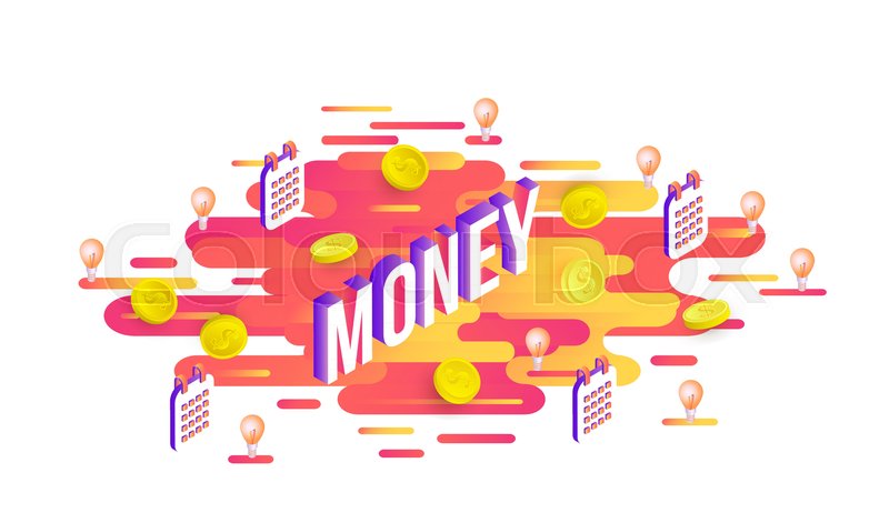 Trendy money poster, banner background ... | Stock vector | Colourbox