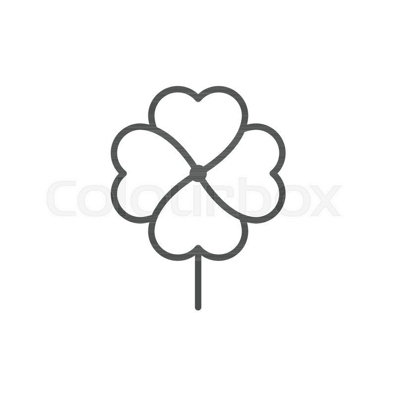 Clover line icon isolated on white. ... | Stock vector | Colourbox