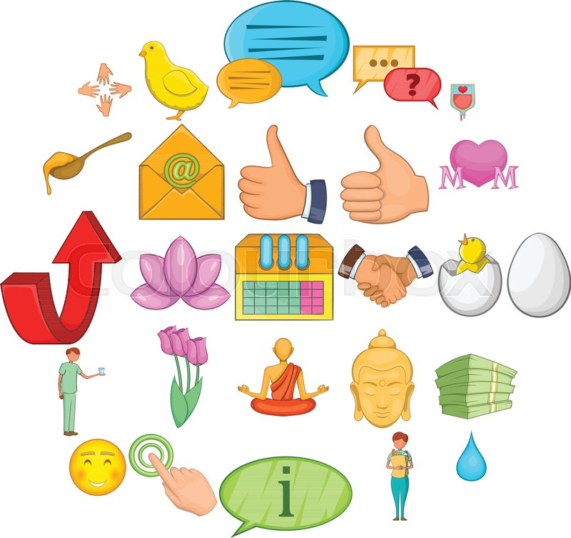 Graciousness icons set. Cartoon set of ... | Stock vector | Colourbox