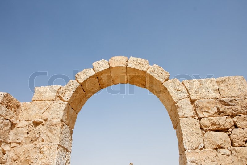 Ruins of ancient stone arch on sky ... | Stock image | Colourbox