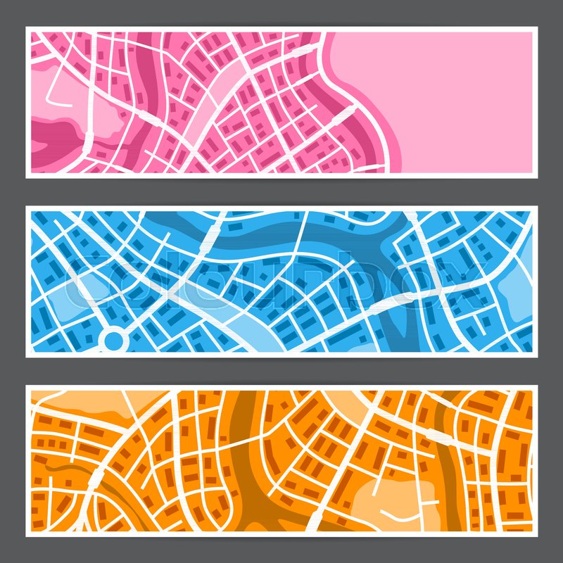 Abstract city map banners. ... | Stock vector | Colourbox