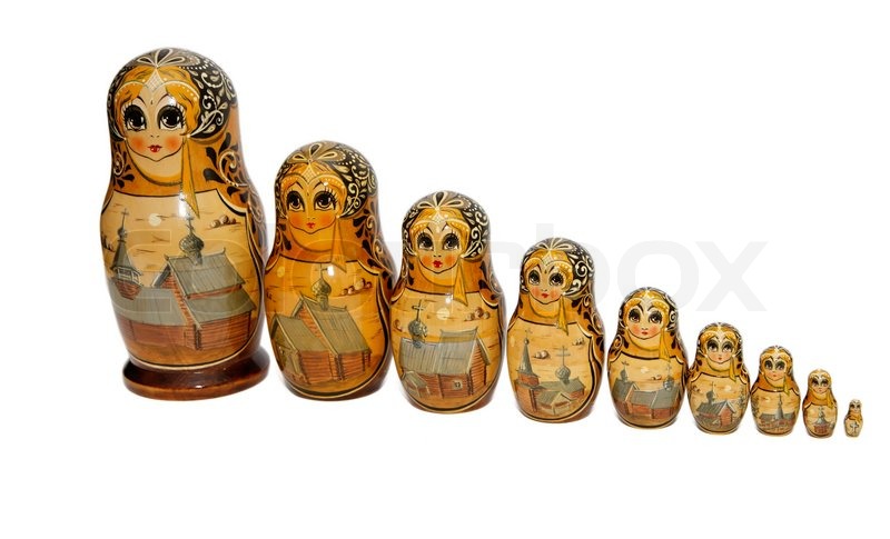 Russisk Babushka nesting dukker malet ... | Stock foto | Colourbox