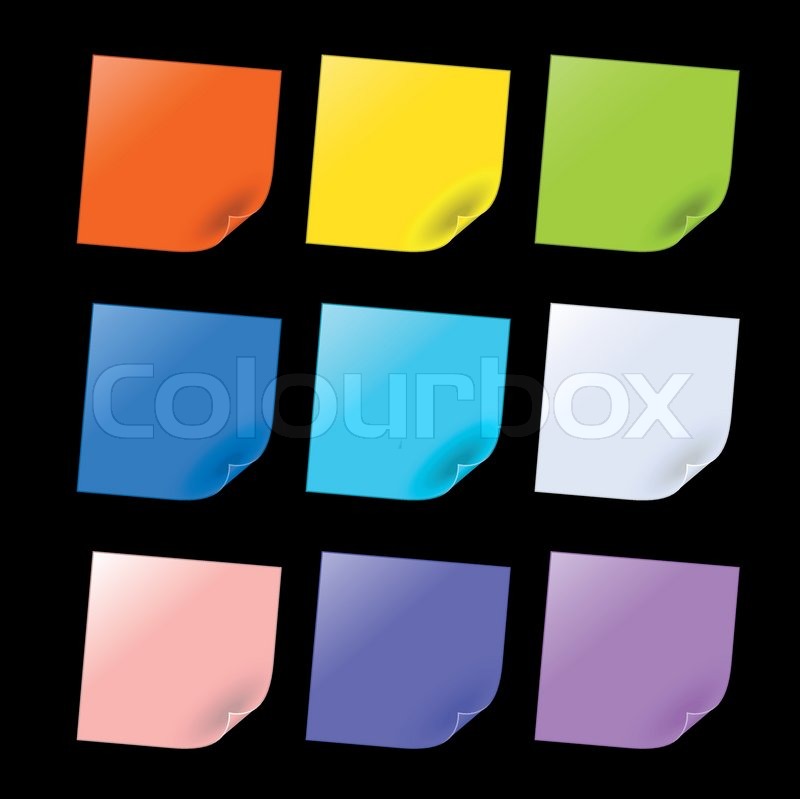 Colorful sticker on black background | Stock vector | Colourbox
