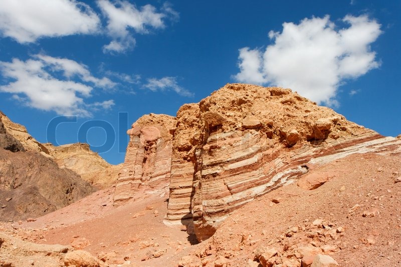 Scenic striped rocks in stone desert ... | Stock image | Colourbox