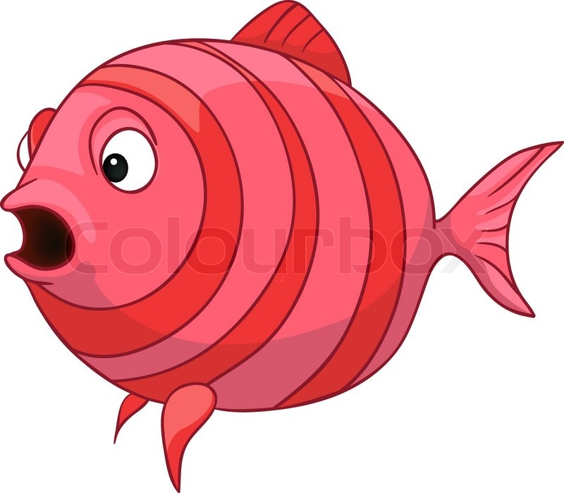 Cartoon Charakter Fisch auf weißem ... | Stock-Vektor | Colourbox