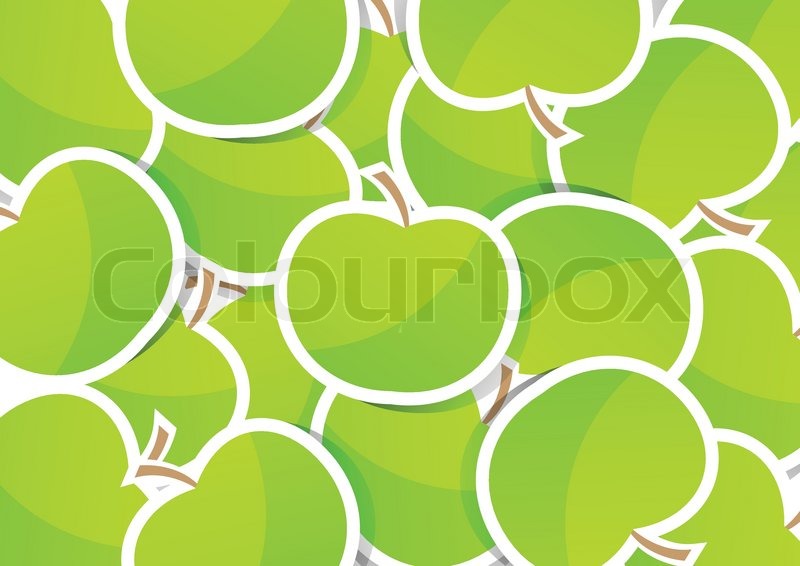 Concept with green apple sticker | Stock vector | Colourbox