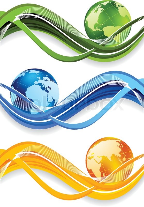 Set of banners with globe | Stock vector | Colourbox
