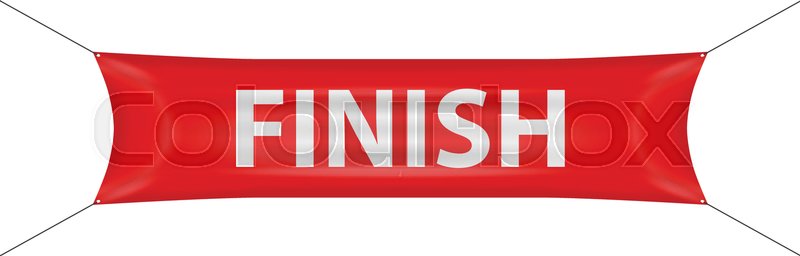 Race Finish Line Banner Cartoon