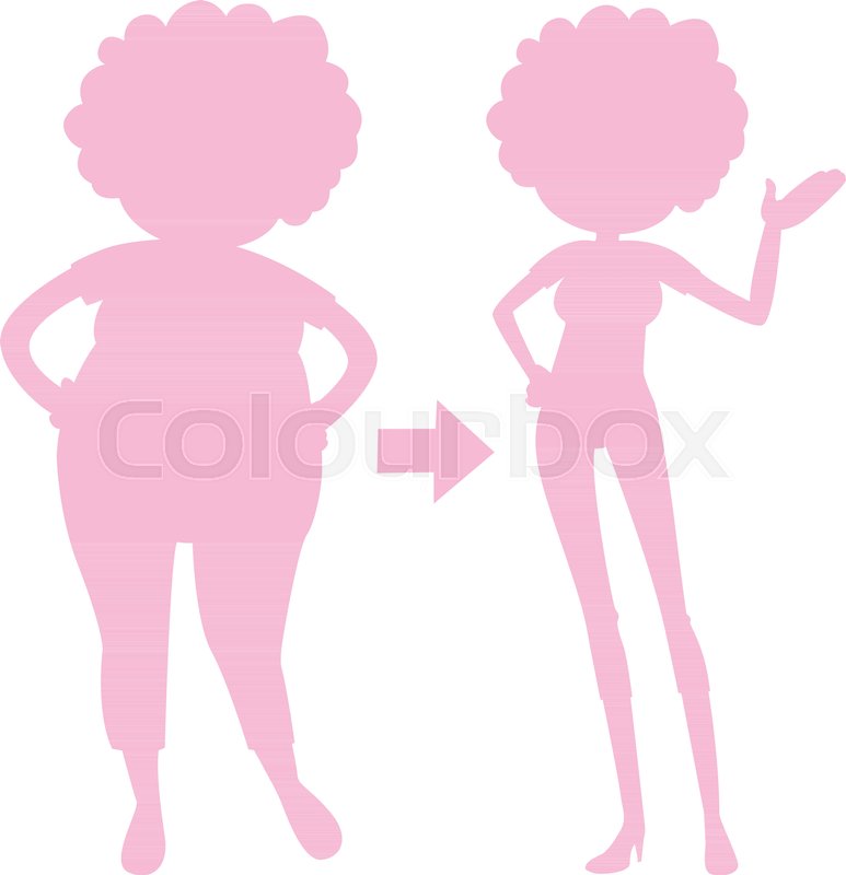 A Pink Silhouette of Body ... | Stock vector | Colourbox