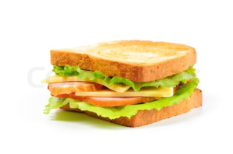 Fresh sandwich on white background | Stock image | Colourbox