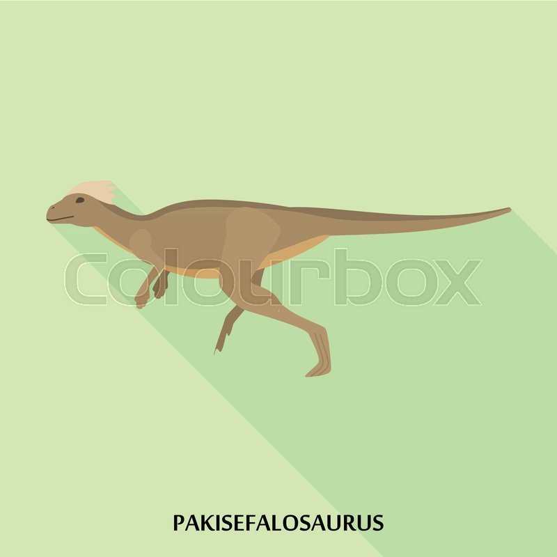 Pakisefalosaurus icon. Flat ... | Stock vector | Colourbox